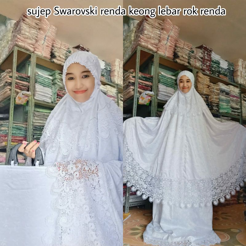 Jual Mukena Sutra Jepang Renda Keong Lebar | Shopee Indonesia