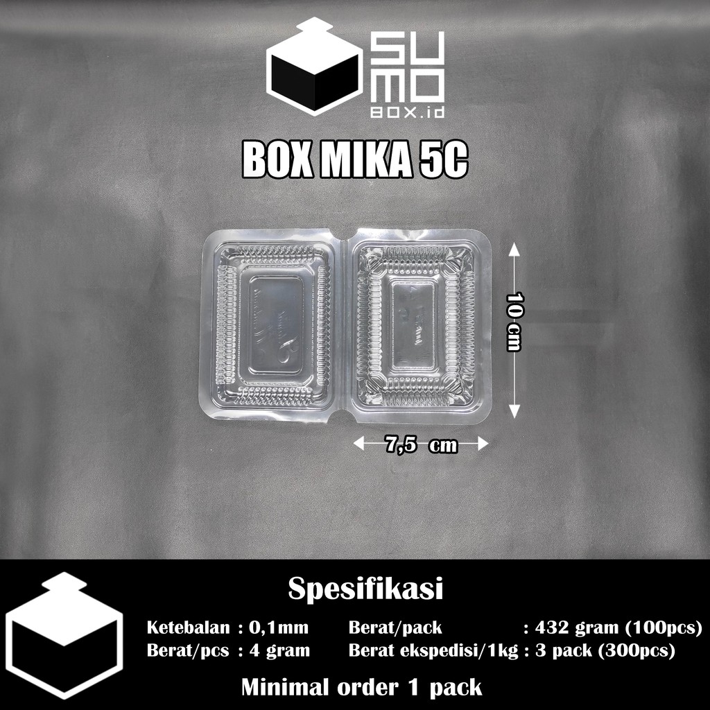 Jual Box mika plastik isi 100pcs / Box mika plastik bening kue, makanan ...
