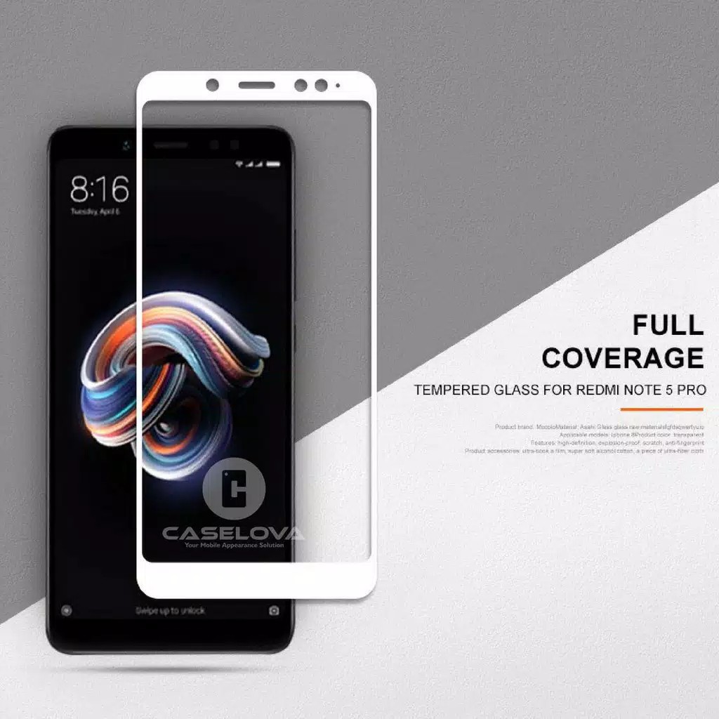 Jual Full Cover Tempered Glass Warna Xiaomi Redmi Note 5 / Note 5 Pro ...