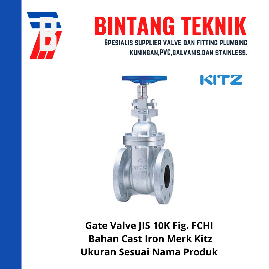 Jual Gate Valve 10" inch Flange JIS10K Merk Kitz Fig. FCHI | Shopee Indonesia