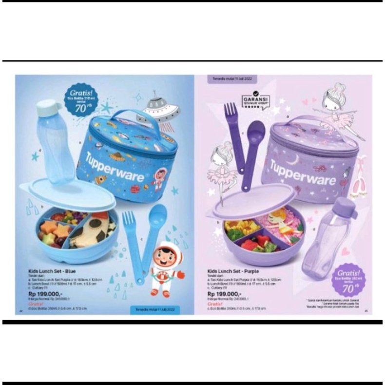 Jual Tempat makan anak Blue yummy tupperware / kids lunch set ...