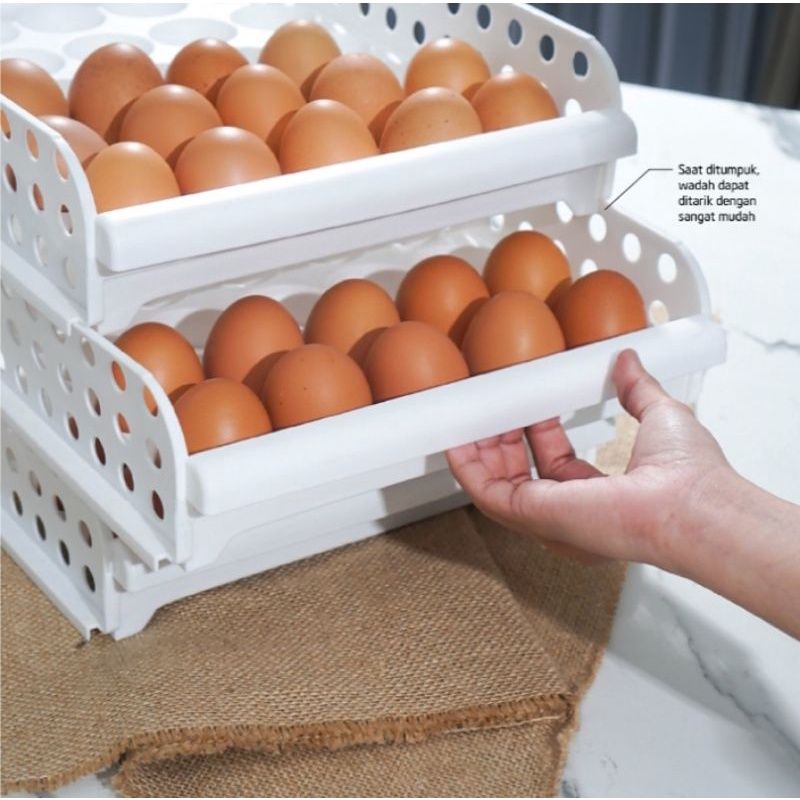 Jual Rak Telor bertingkat Penyimpanan Telur Praktis Dapat di Tumpuk ...
