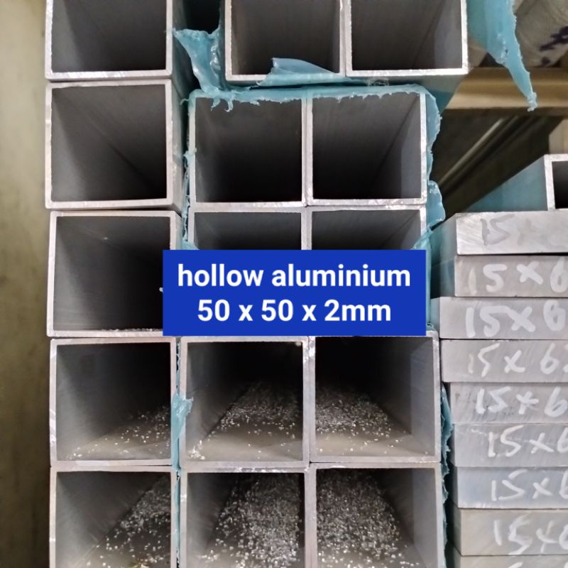 Jual Hollow Aluminium 50 x 50 x 2mm / holo alumunium harga per 10cm | Shopee Indonesia