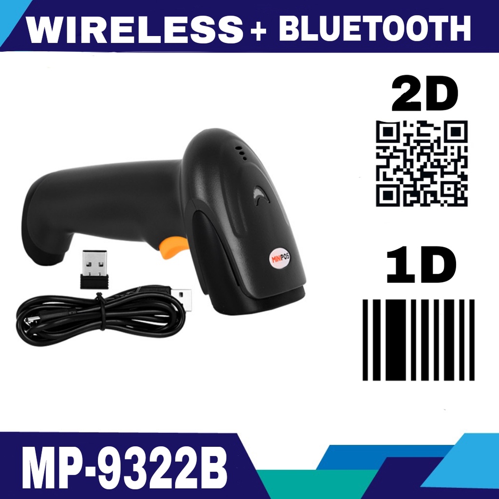 Jual BARCODE SCANNER WIRELESS & BLUETOOTH DONGGLE USB QR CODE 2D & 1D MINIPOS MP9322 GARANSI 1 ...