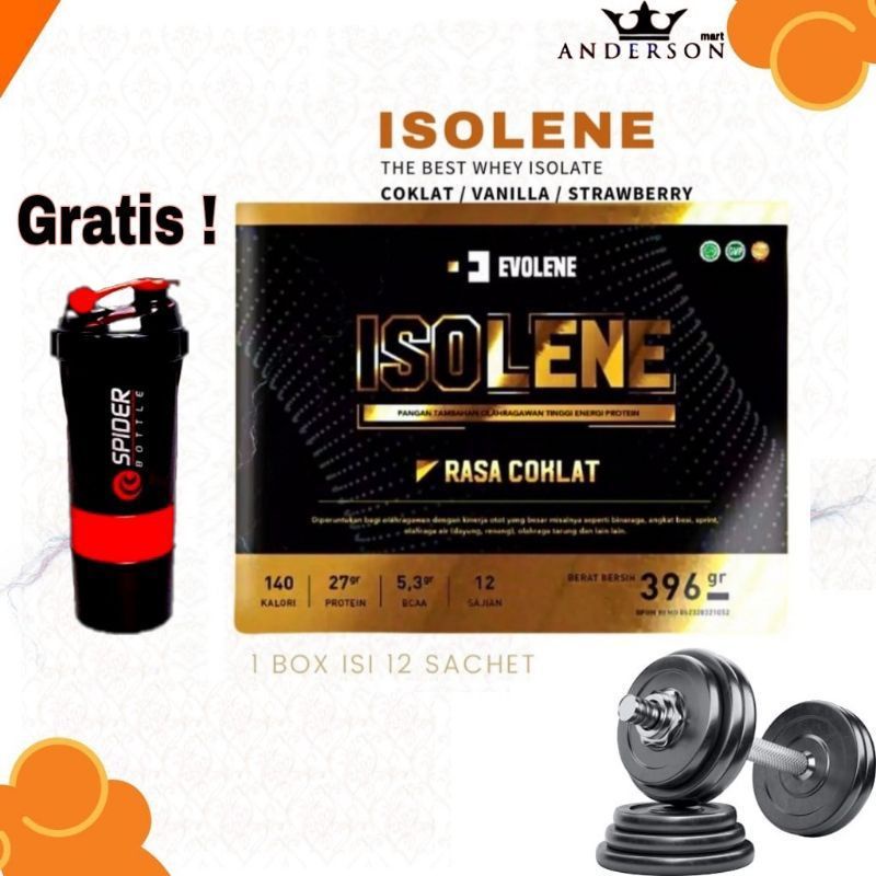 Jual Evolene Isolene 12 sachet 396gr Whey protein isolate | Shopee ...