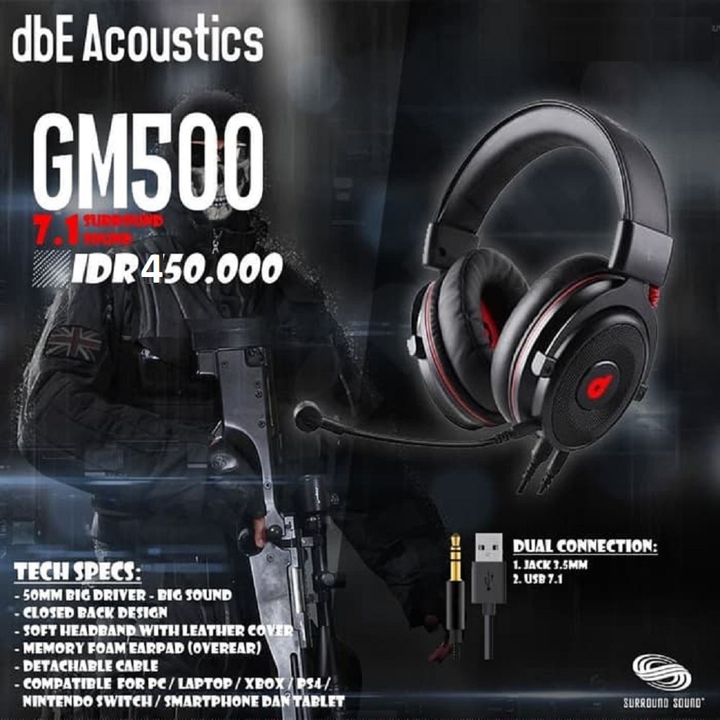 dbE Acoustics GM500 High End Gaming Headphone | Shopee Indonesia