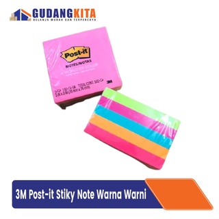 Jual Sticky Notes 3M Post-it 654-PK Memo Tempel 3x3 Warna-Warni ...