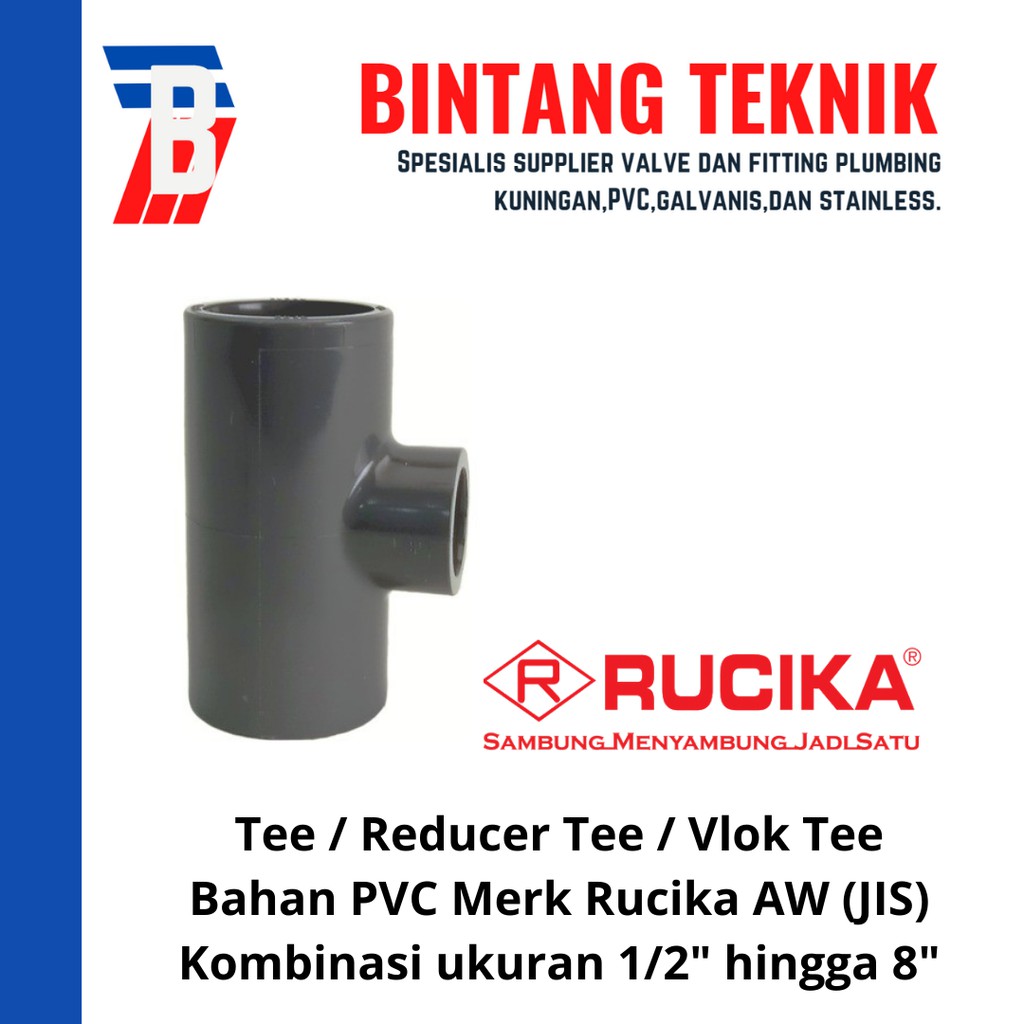 Tee 1" inch PVC Rucika AW | Shopee Indonesia