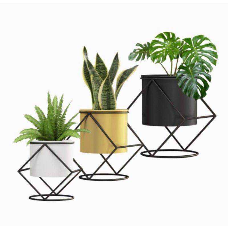 Jual standing pot besi diameter 18cm / standing pot belah ketupat ...