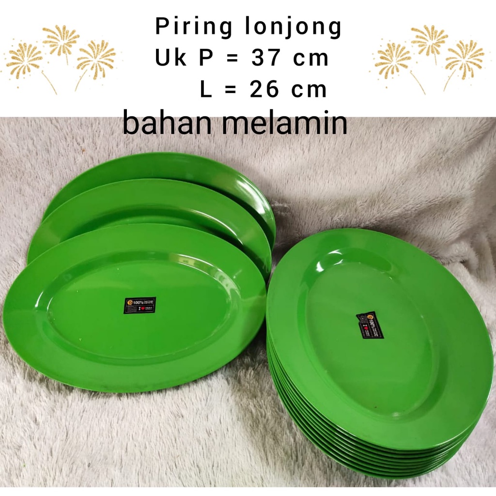 Jual PIRING LONJONG HIJAU DAN PUTIH MELAMIN SATUAN | Shopee Indonesia