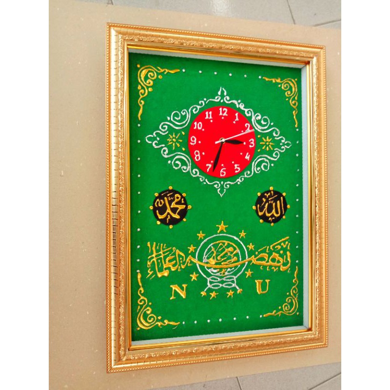Jual KALIGRAFI LOGO NAHDLATUL ULAMA KOMBINASI JAM DINDING SIMBOL NU ...