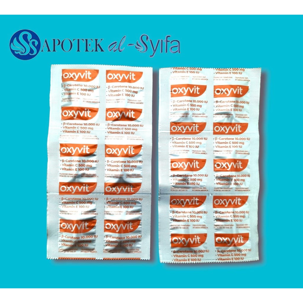 Jual Oxyvit Suplemen Kesehatan Vitamin C dan E ( 1 strip isi 6 kaplet ...