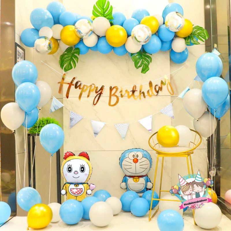 Jual WINDBLOWN BALON SET BIRTHDAY HBD ANAK DORAEMON ULANG TAHUN BDAY ...