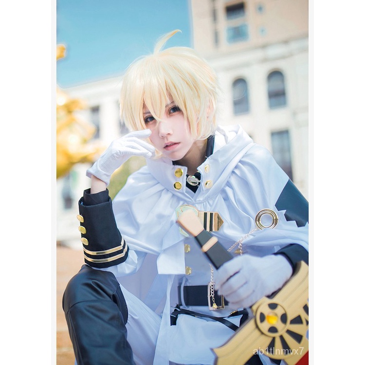 Jual Seraph of the end Cosplay Mikaela Hyakuya Costume Owari no Seraph Uniforms White Suit Wig ...