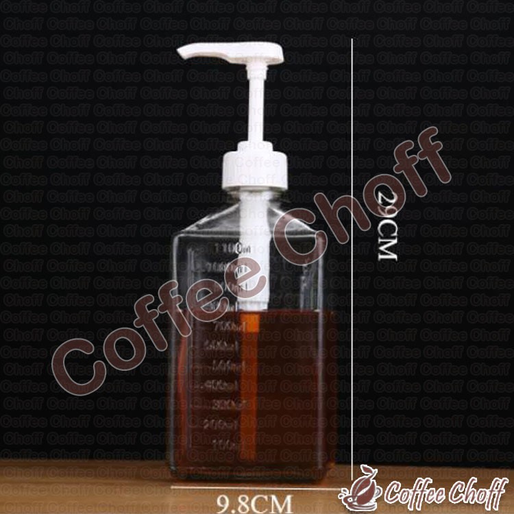 Jual PAKET BOTOL SIRUP KACA 1100 ML POMPA SIRUP TEMPAT SIRUP SUGAR ...