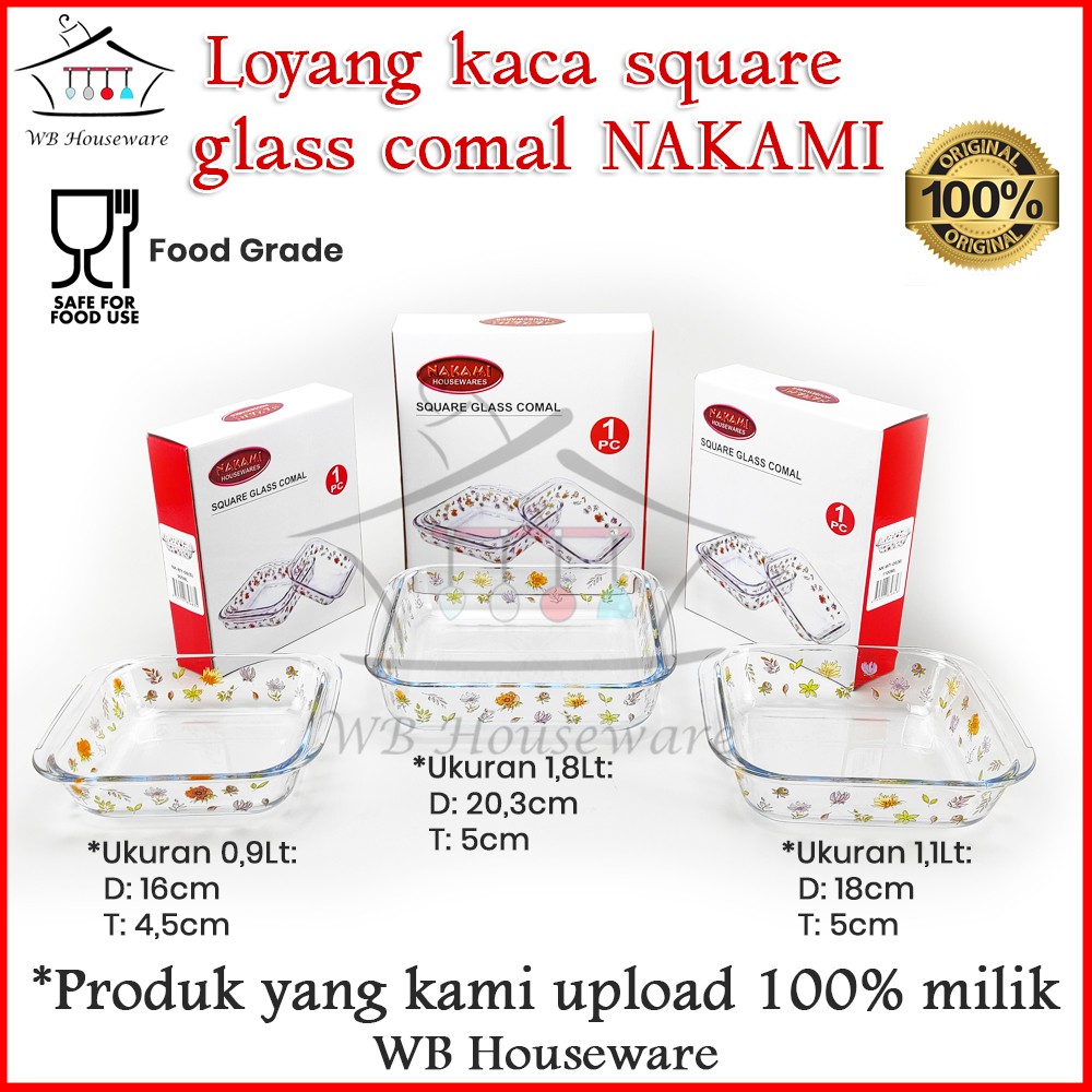 Jual loyang kaca tahan panas segi / Square Glass Comal Basy Wadah ...