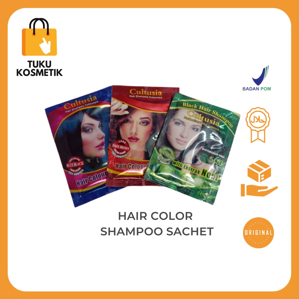 Jual Cultusia Hair Color Shampoo / Semir Shampo Sachet | Shopee Indonesia