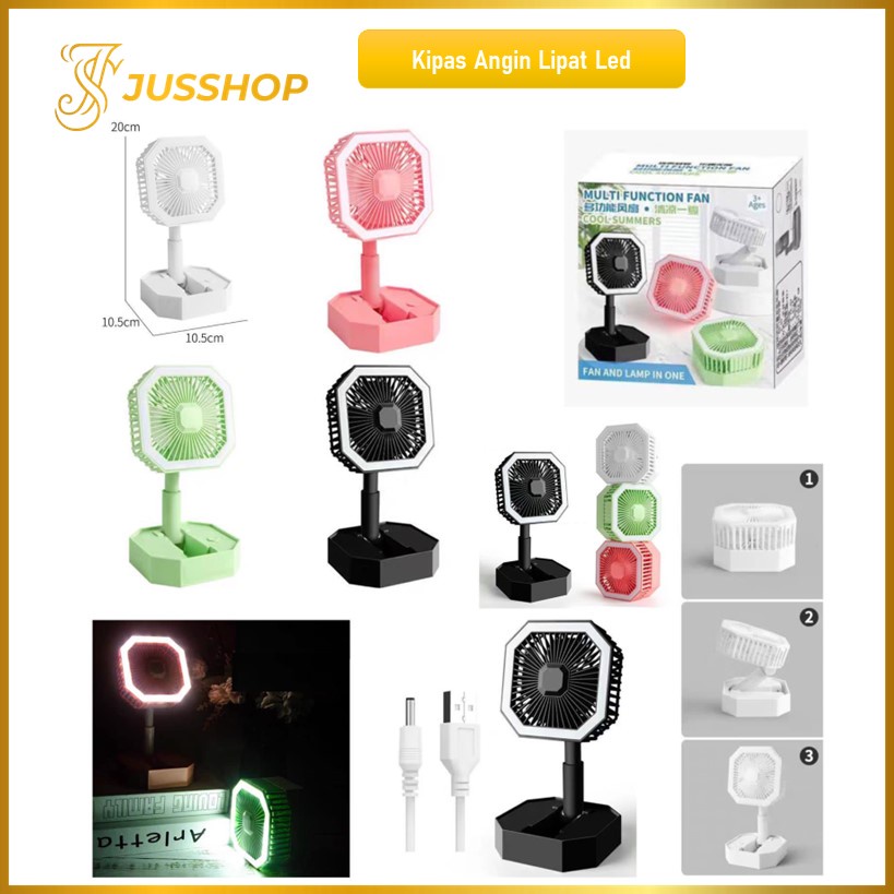 Jual Kipas Angin Mini Lipat LED Portable Kipas Meja Lipat Lampu Belajar ...