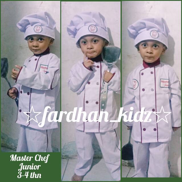 Baju profesi koki cilik "MASTER CHEF JUNIOR" paud-Tk&SD | Shopee Indonesia