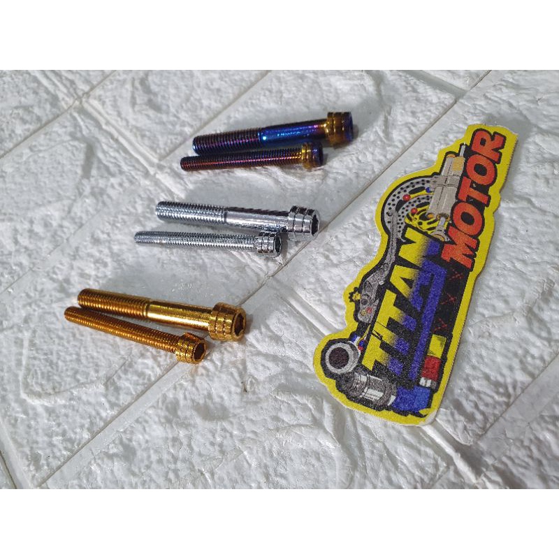Jual baut probolt krucut gold untuk kaliper ke breket monoblok 4 piston | Shopee Indonesia