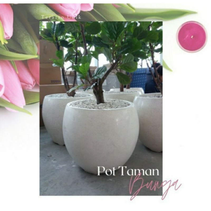 Jual Pot Taman Terazzo Unik dan Cantik Tipe Telur Standing T45cm (Ready ...