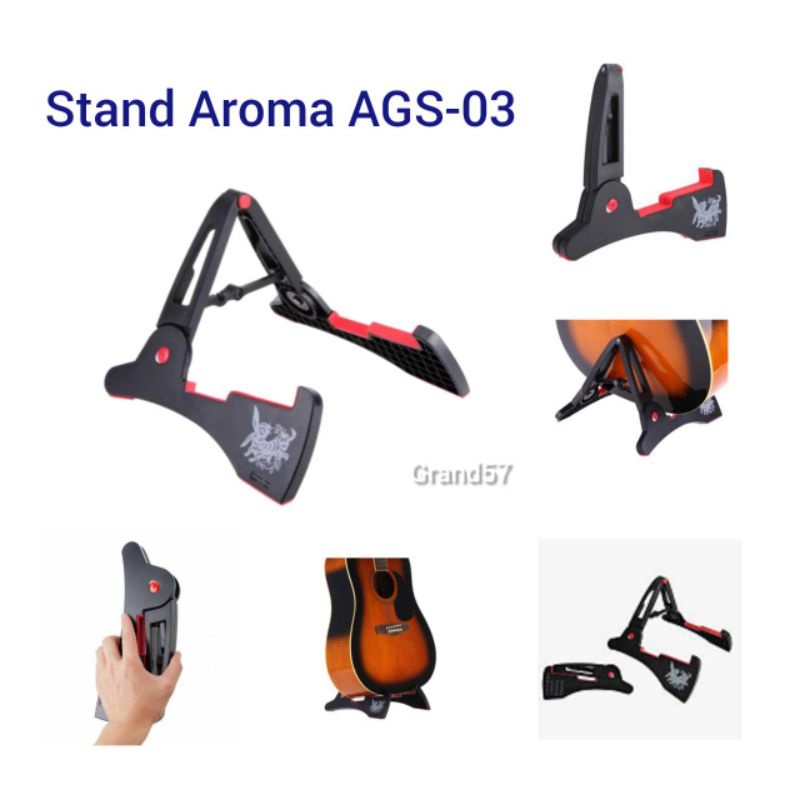 Jual Aroma Stand gitar bass lipat A lantai duduk Aroma AGS-03 foldable | Shopee Indonesia