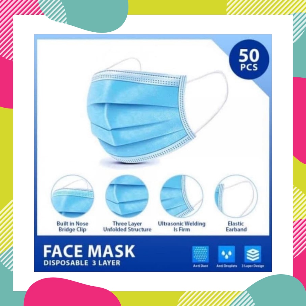 Jual Masker CareIon 3ply Masker Sekali Pakai Disposable Face Mask 3 Ply ...