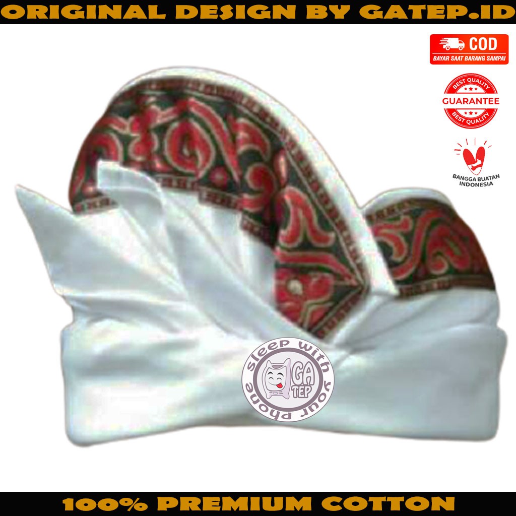 Jual Udeng Bali Putih Polos Tepi Merah Ukiran Samblung Setengah Jadi ...