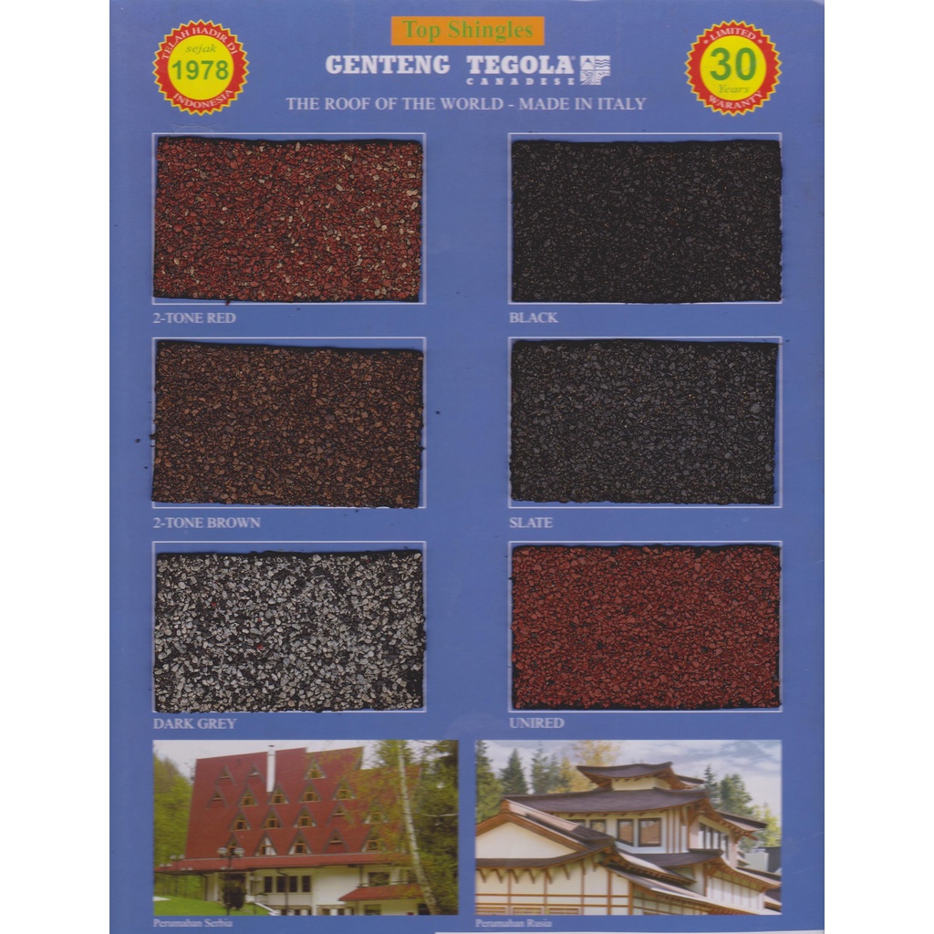 Jual GENTENG ASPAL BITUMEN TEGOLA TOP SHINGLE | Shopee Indonesia