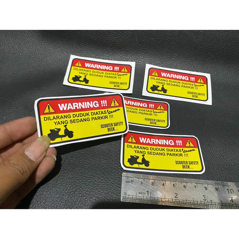 Jual Stiker sticker logo brand warning peringatan dilarang duduk di atas vespa safety deck murah ...