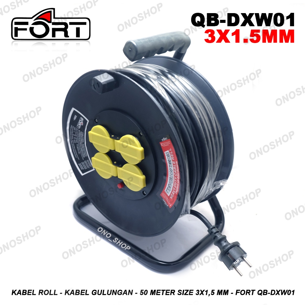 Jual Kabel Roll - Kabel Gulungan - 50 Meter Size 3x1,5 mm - FORT QB ...