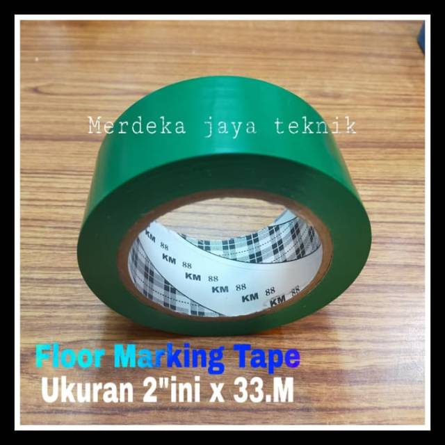Jual Lakban Lantai Floor Marking Tape Km Vinil Tape Isolasi Garis Lantai Warna green/Hijau 2"IN ...