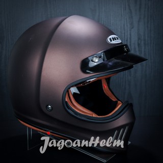 Jual INK HELM TROOPER SOLID |MATT BROWN | RETRO CLASSIC DDRING | Shopee ...