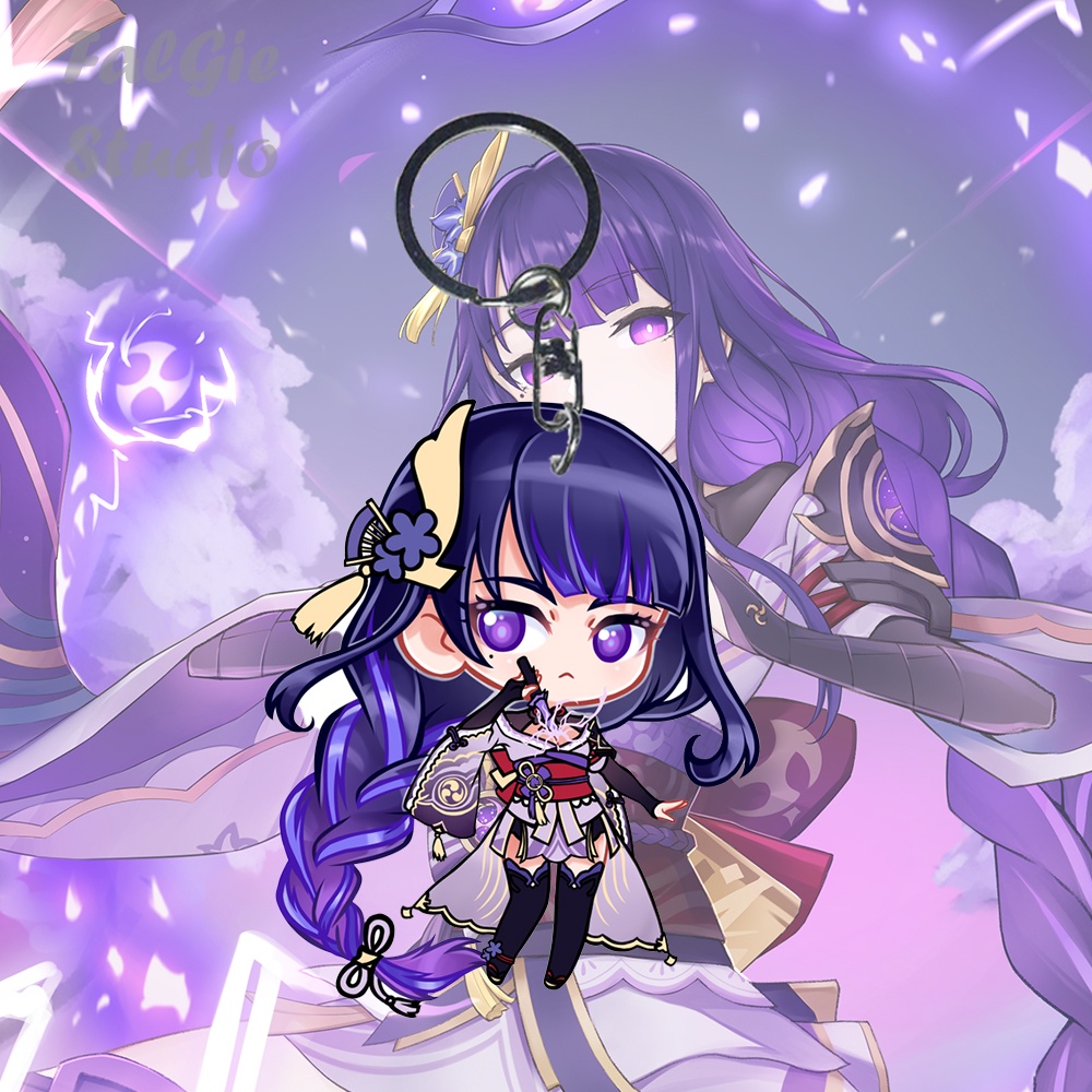 Jual Gantungan Kunci Genshin Impact Raiden Shogun - Key Chain ...