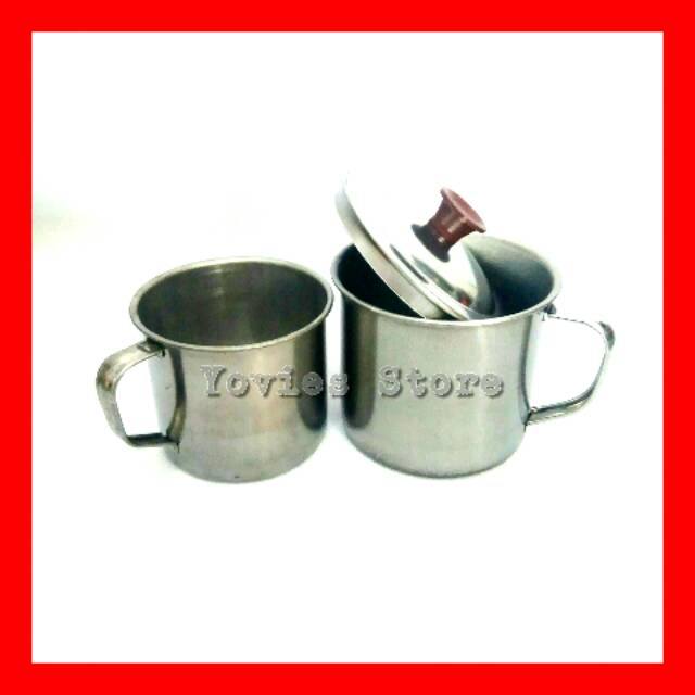 Jual Mug Cangkir Stainlis Paket 2pcs Besar dan Kecil | Shopee Indonesia