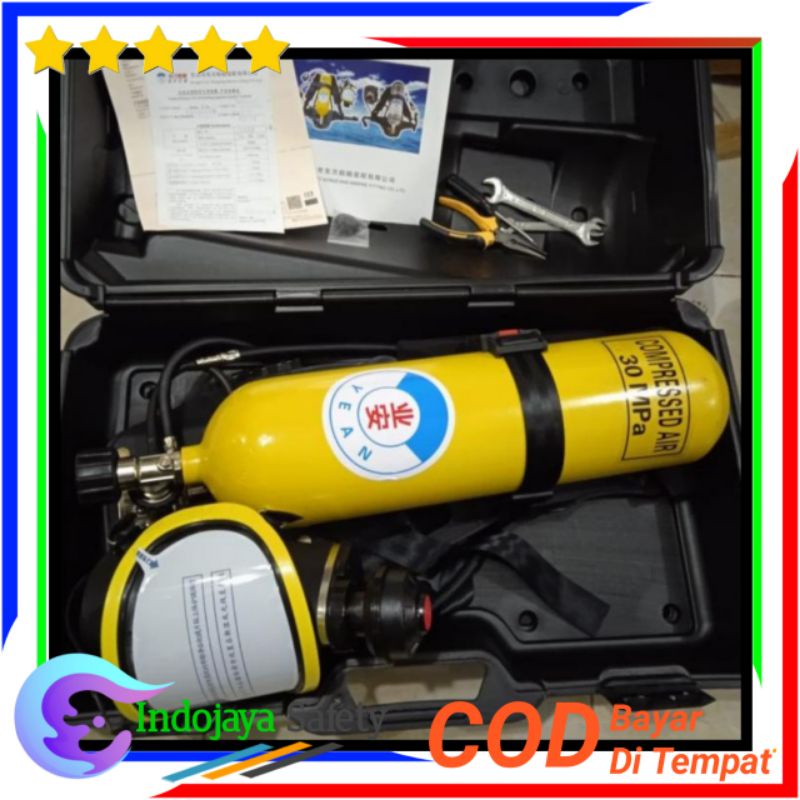 Jual Breathing Aparatus SCBA 6 Liter Steel 30 Mpa - Self Contained Breathing Apparatus | Shopee ...