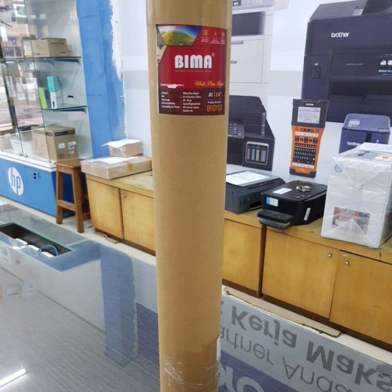 Jual Kertas Plotter A1 50m / Hvs Roll A1 80 gram Bima kertas Plotter A0 ...