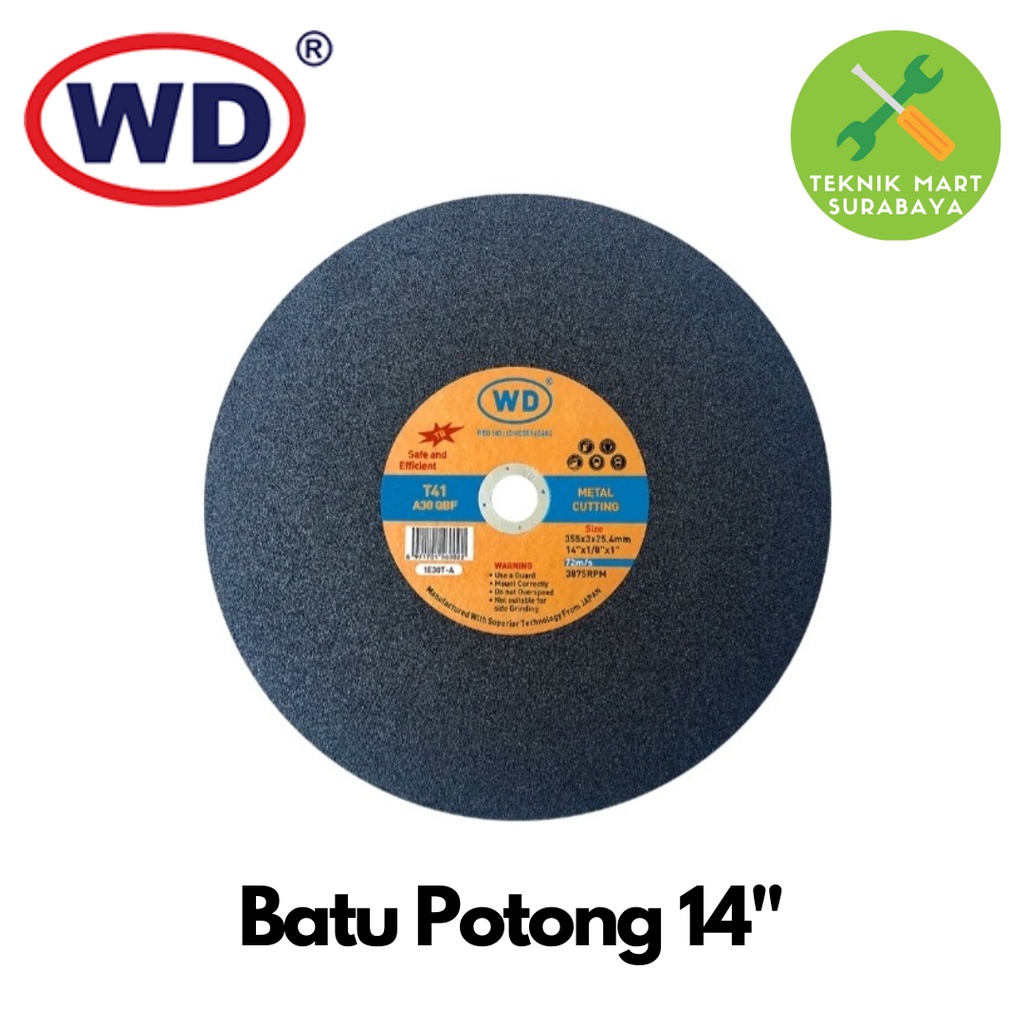 Jual WD Cutting Wheel / Batu Potong 14" x 3mm (A30 GRF) | Shopee Indonesia