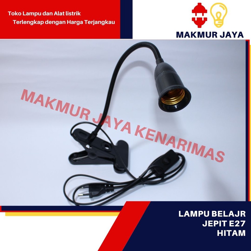 Jual Lampu Belajar/Meja Jepit Flexibel Fitting E27-Hitam | Shopee Indonesia