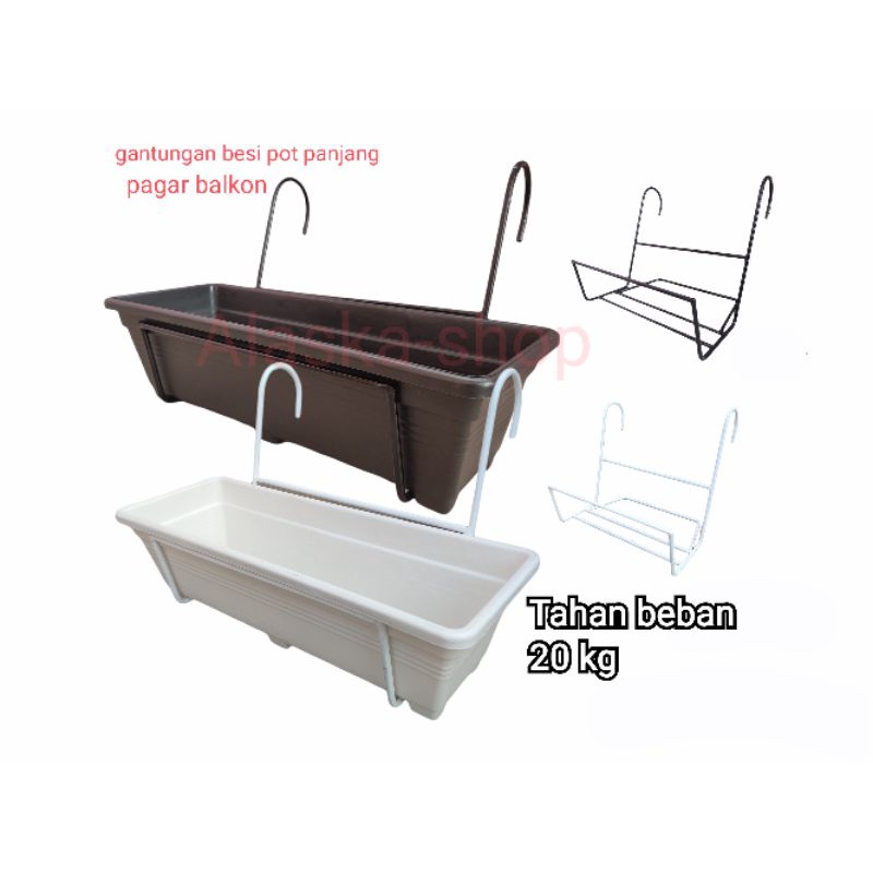 Jual Rak bunga gantung pagar besi balkon railing panjang 50 cm | Shopee ...