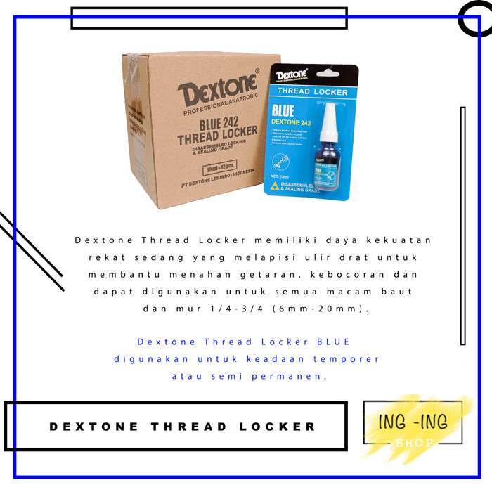 Jual DEXTONE Lem Baut THREAD LOCKER 242 - Biru | Shopee Indonesia Jual DEXTONE Lem Baut THREAD LOCKER 242 - Biru | Shopee Indonesia