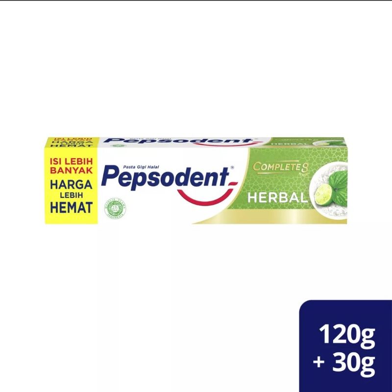 Jual PEPSODENT HERBAL NEW 120gr +30gr -PEPSODENT ACTION 123 HERBAL ...