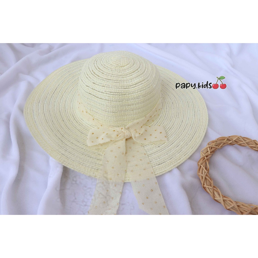 Jual Topi bintik emas straw PM27 / Topi pantai straw / Topi pantai ...