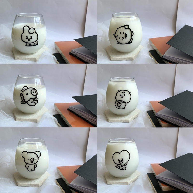 Jual Gelas Korea Aesthetic | Gelas Kaca | Gelas Kartoon| Gelas ...