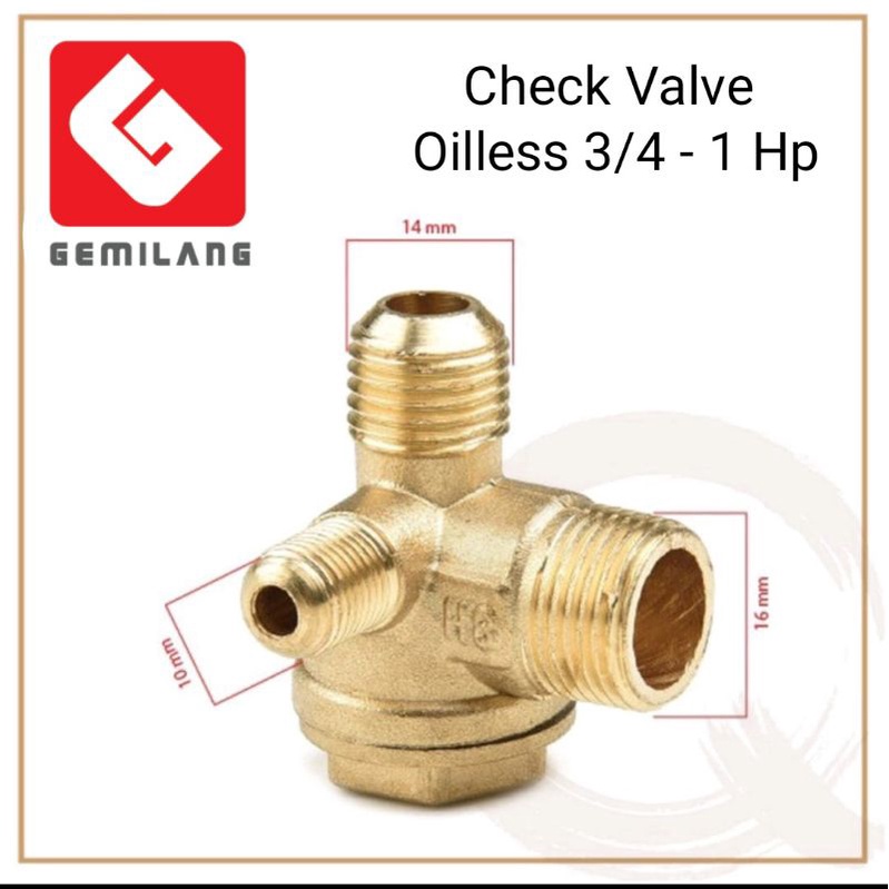 Jual Check Valve Kompresor angin tanpa oli atau Portable Oiless Type 3/ ...