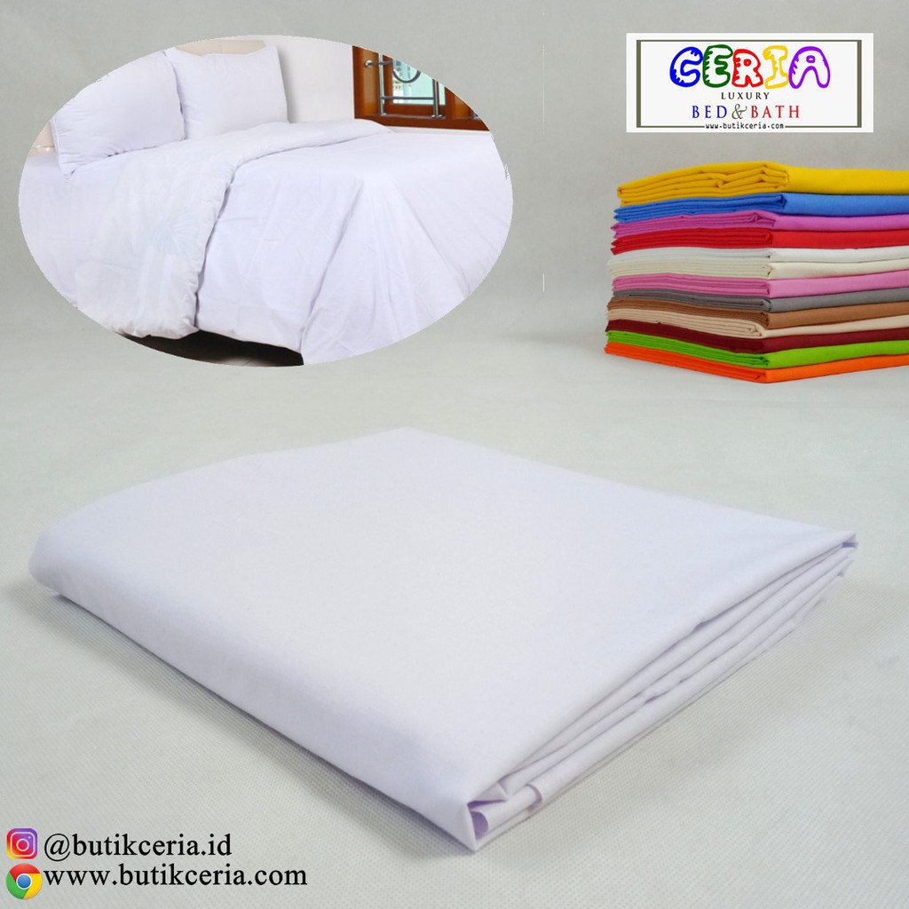 Jual Bahan Kain Sprei Katun Panca Polos Putih Lebar 240cm | Shopee ...