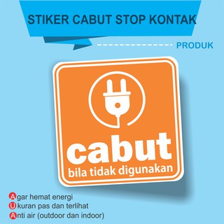 STIKER CABUT STEKER / STOP KONTAK LISTRIK BILA TIDAK DIGUNAKAN | Shopee ...