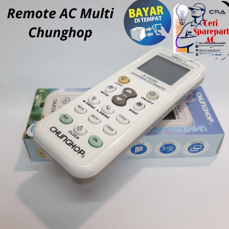 Jual Remote Control Remot AC Multi universal CHUNGHOP | Shopee Indonesia