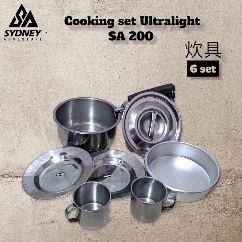 Jual Cooking set SA 200 / Alt masak panci camping gunung / nesting ...