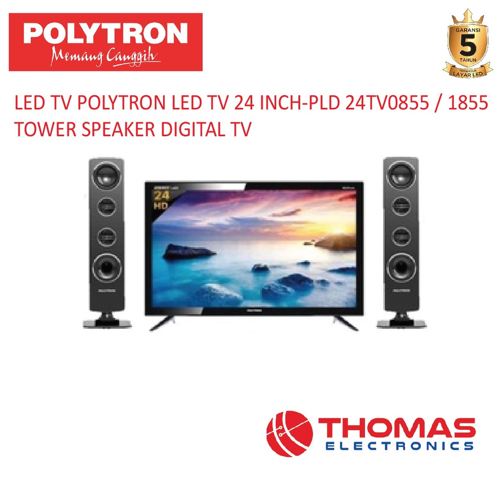 Jual LED TV POLYTRON 24 INCH PLD 24 TV 0855 / 1855 TOWER SPEAKER ...